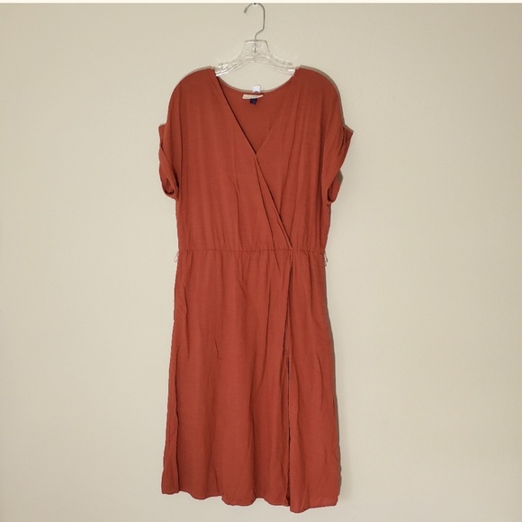 Universal Thread | Dresses | Universal Thread Faux Wrap Orange Dress ...